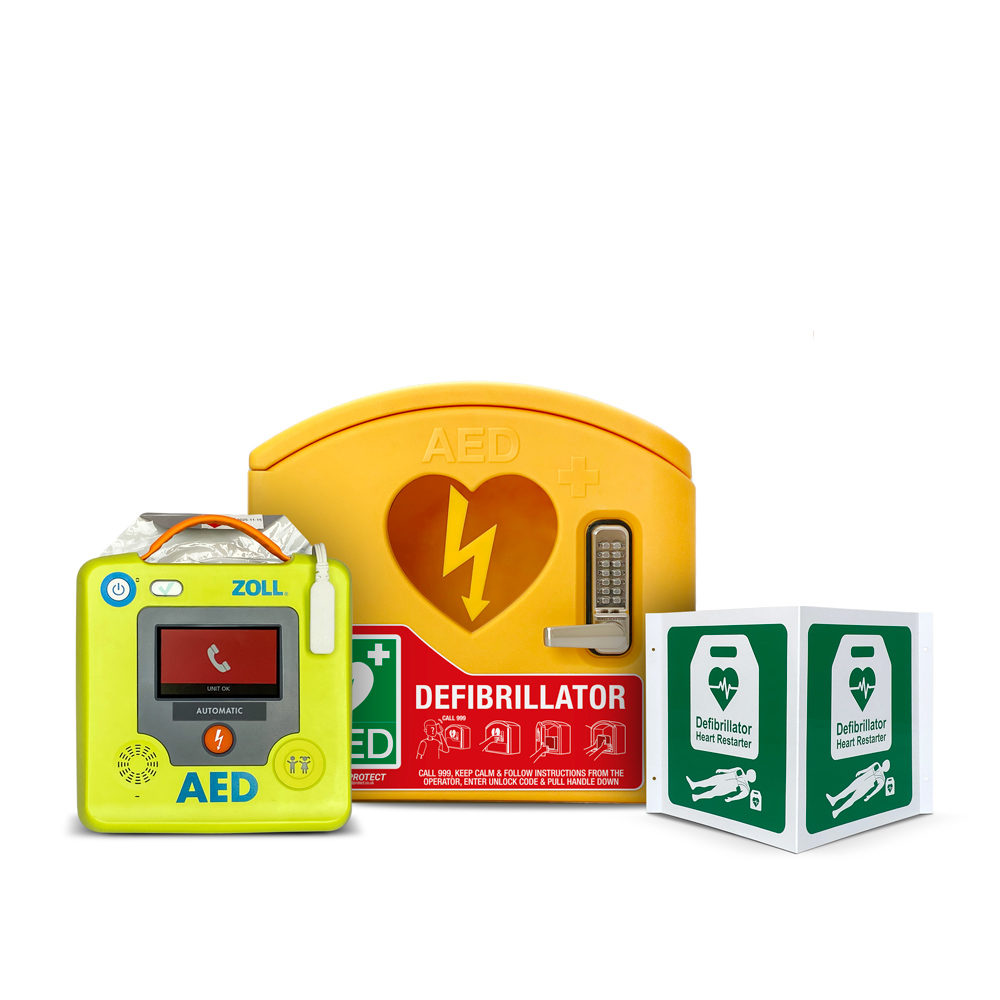 ZOLL AED 3 Fully-Auto Defibrillator & AED Protect Outdoor Locked ...